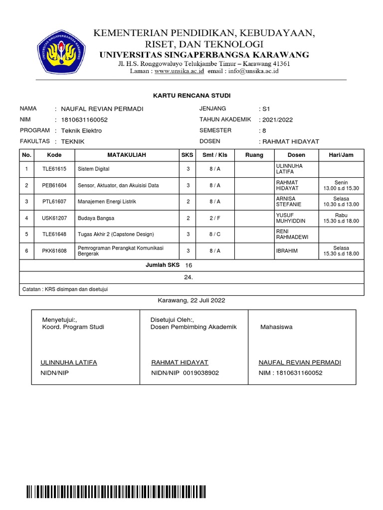 KRS Semester 8 | PDF