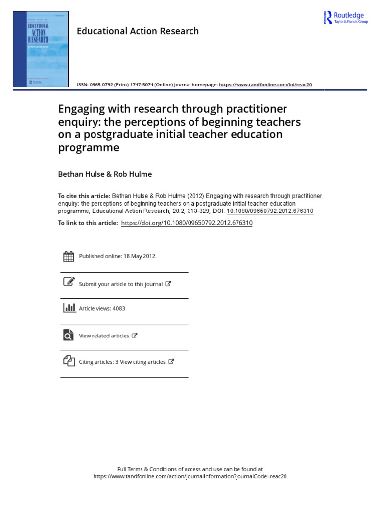 Practitioner Enquiry in Teacher Education | PDF | Teachers | Teacher ...