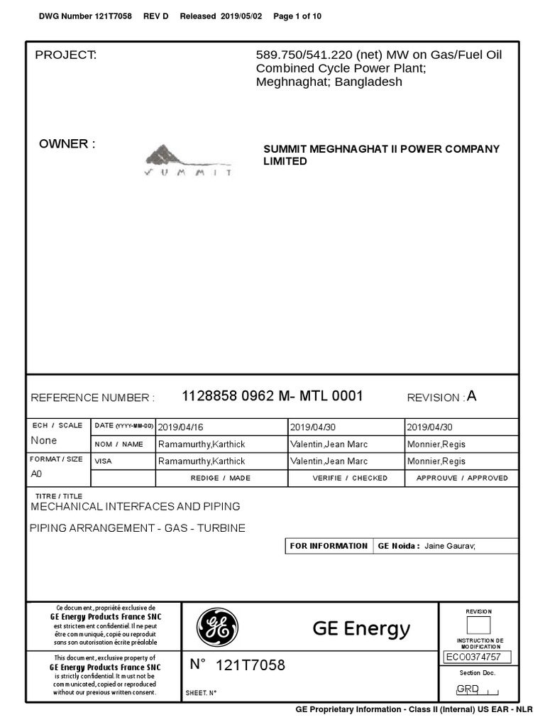 0962燃气管道布置qme 00 g 141b 000 Ei 172 en d Piping Arrangement Gas Turbine ...