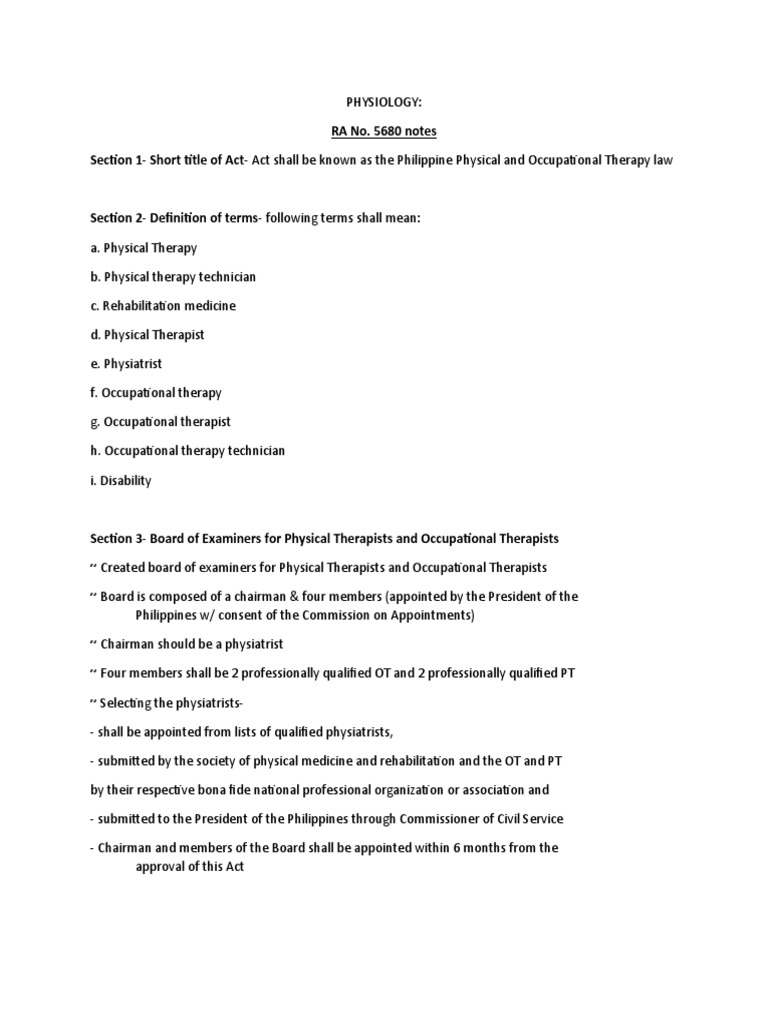 Regulation of Physical Therapy and Occupational Therapy in the ...