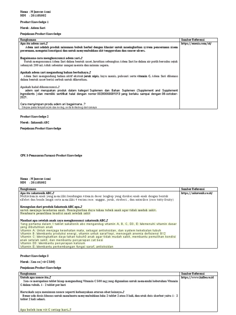 Product Knowledge | PDF