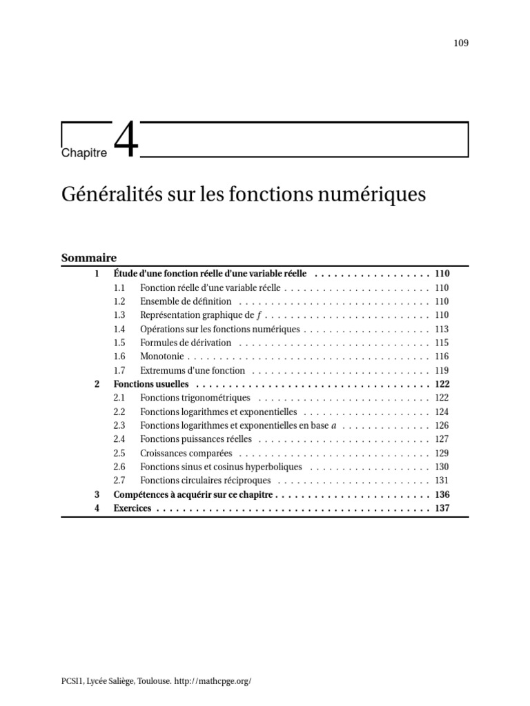 Chapitre 4 | PDF | Fonction monotone | Extremum