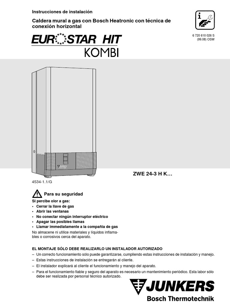 Caldera Mural A Gas Con Bosch Heatronic Con Técnica de Conexión Horizontal | PDF | Tap (Válvula ...