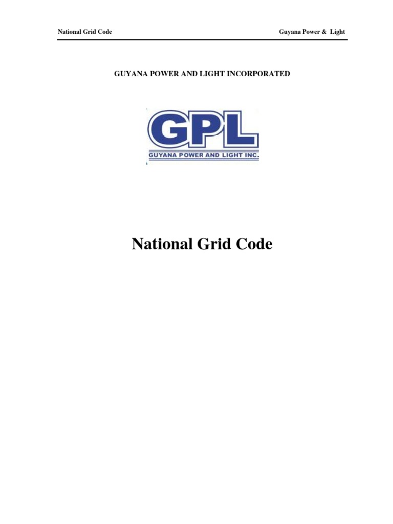 GPL National Grid Code | PDF | Electrical Grid | Electric Power ...