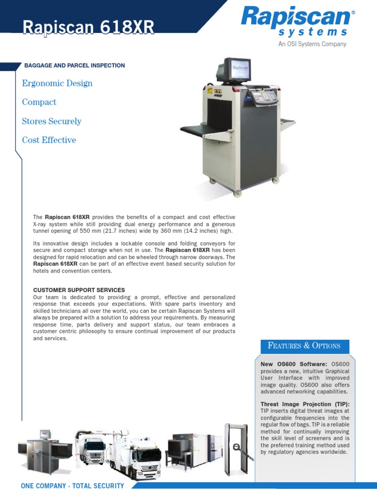 Rapiscan 618XR: Ergonomic Design Compact Stores Securely Cost Effective ...
