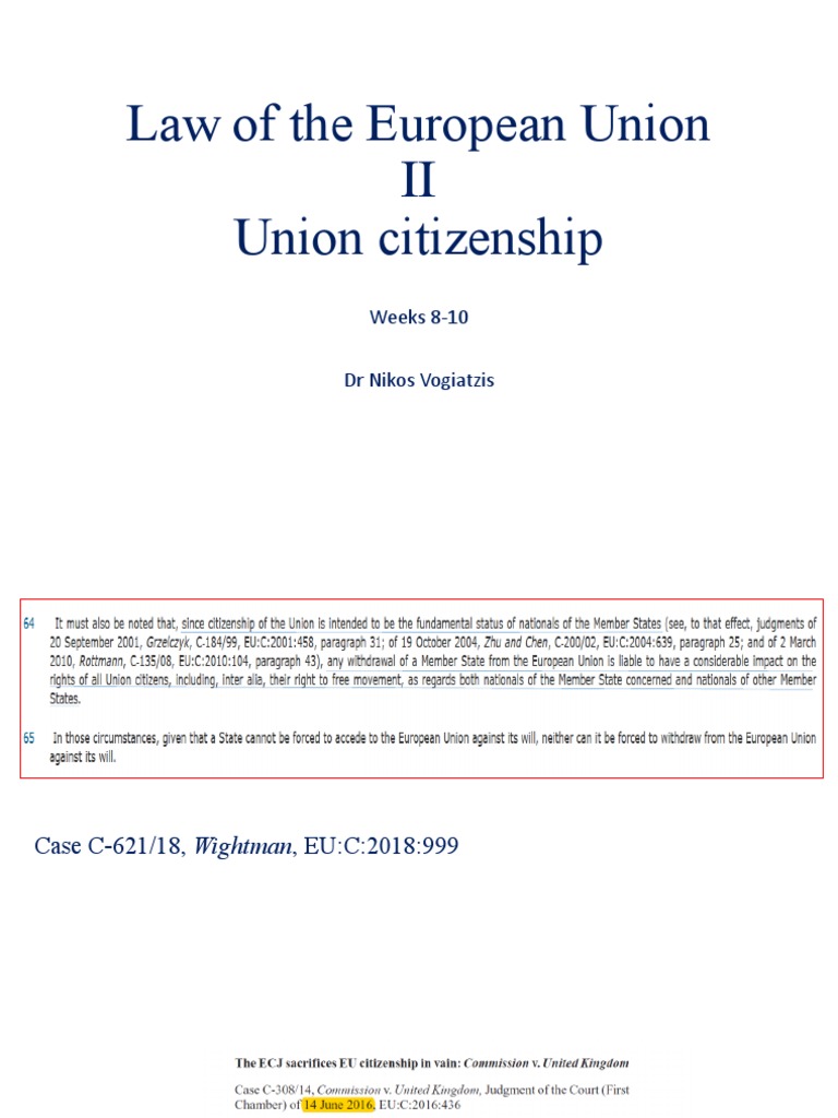 Citizenship Slides 1 | PDF | European Union | Citizenship