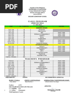 KINDER Class Program For S.Y 2024 2025 DepEd Matatag Class Program | PDF | Teachers | Classroom