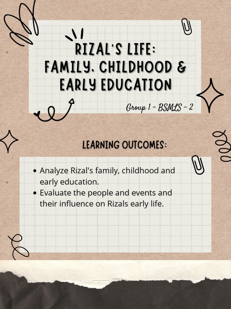 Rizal's Life Family, Childhood & Early Education | PDF | Manila ...