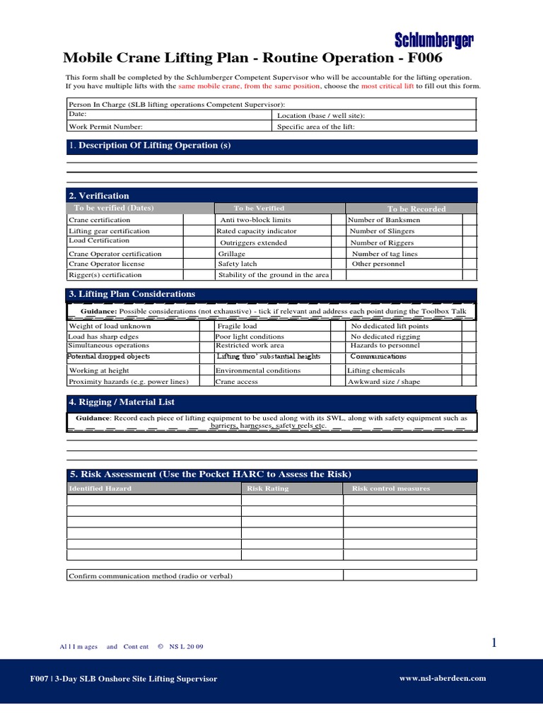 Mobile Crane Lifting Plan - Routine Operation1 | PDF | Crane (Machine)