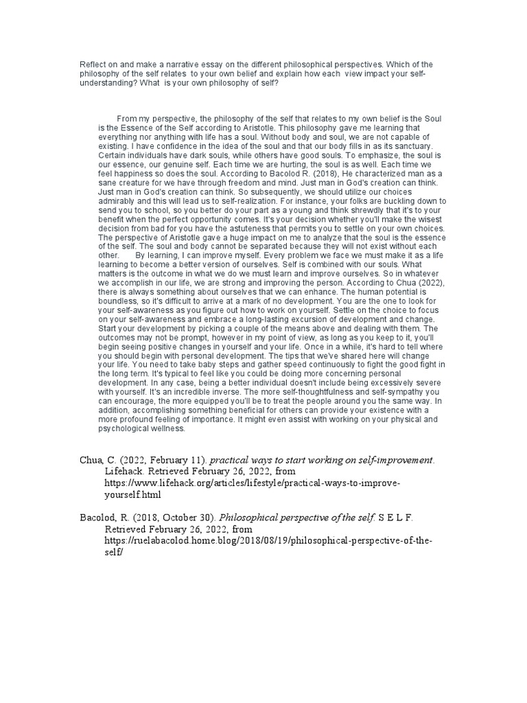 Unds Philo Of Self Pdf Soul Philosophy Of Self