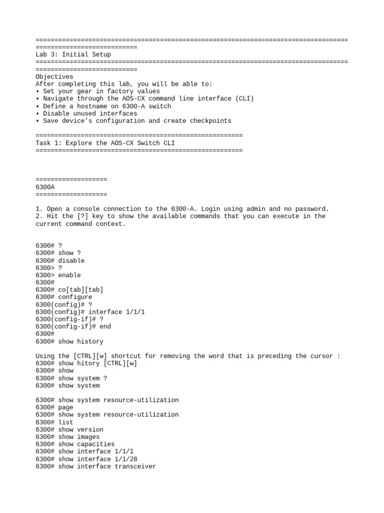 Aruba Lab 3 | PDF | Command Line Interface | Software