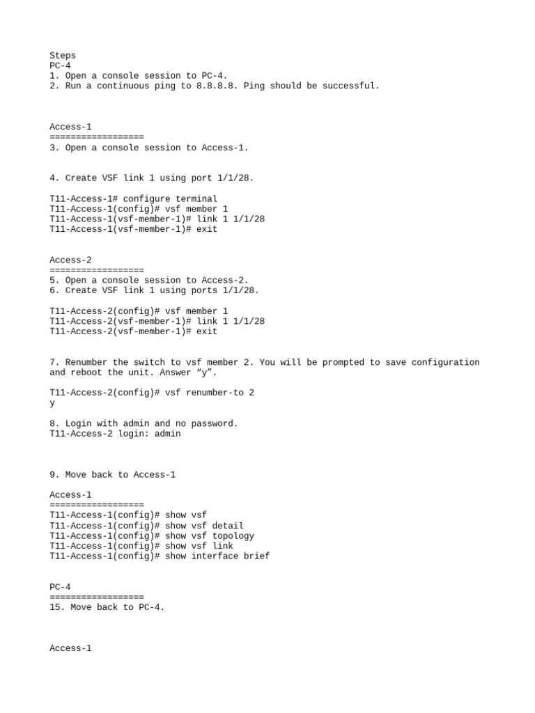 Aruba Lab 11 VSF | PDF | Network Architecture | Computer Standards