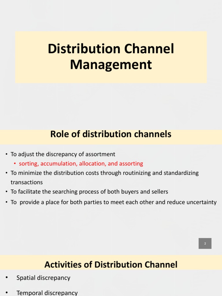 Distribution Channel Management | PDF | Customer Experience | Business