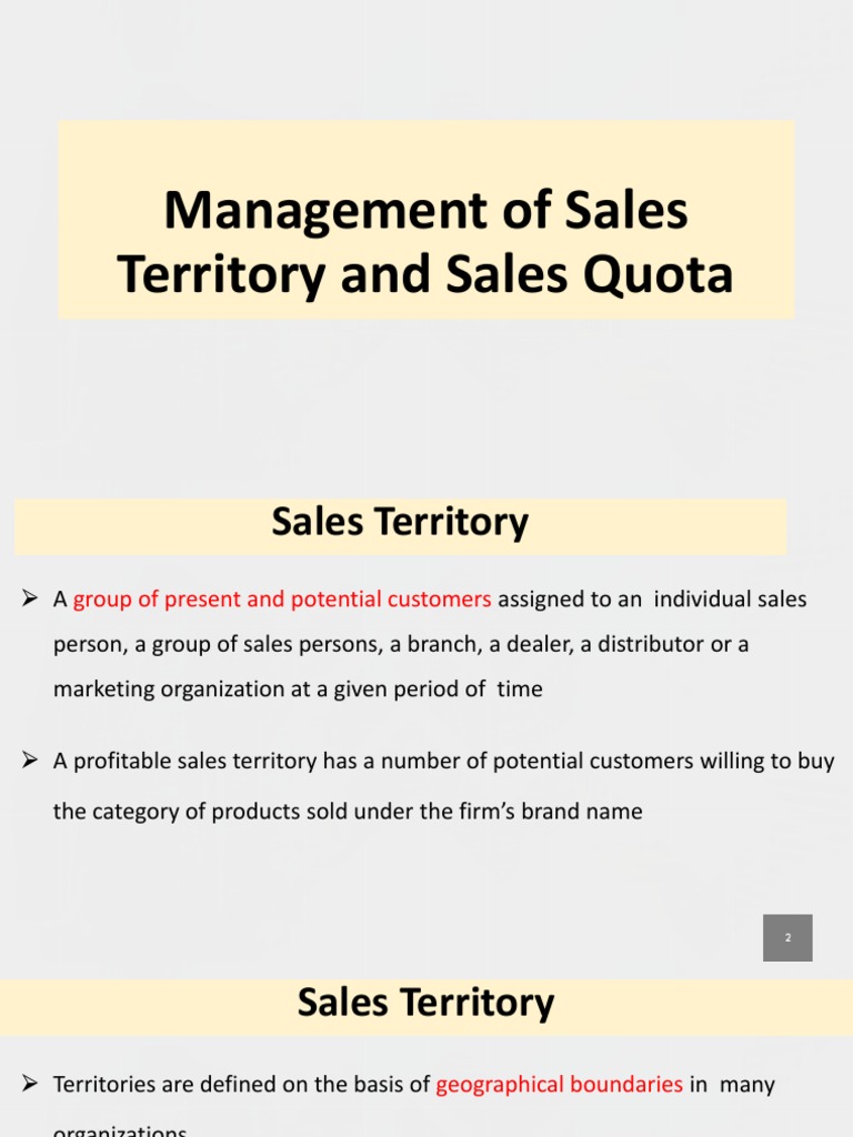 Management of Sales Territory and Sales Quota | PDF | Sales | Goal