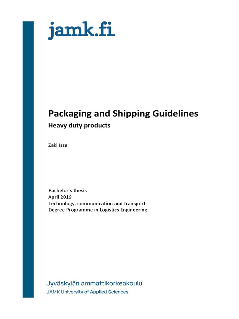 Packaging and Shipping Guidelines | PDF | Quantitative Research | Screw
