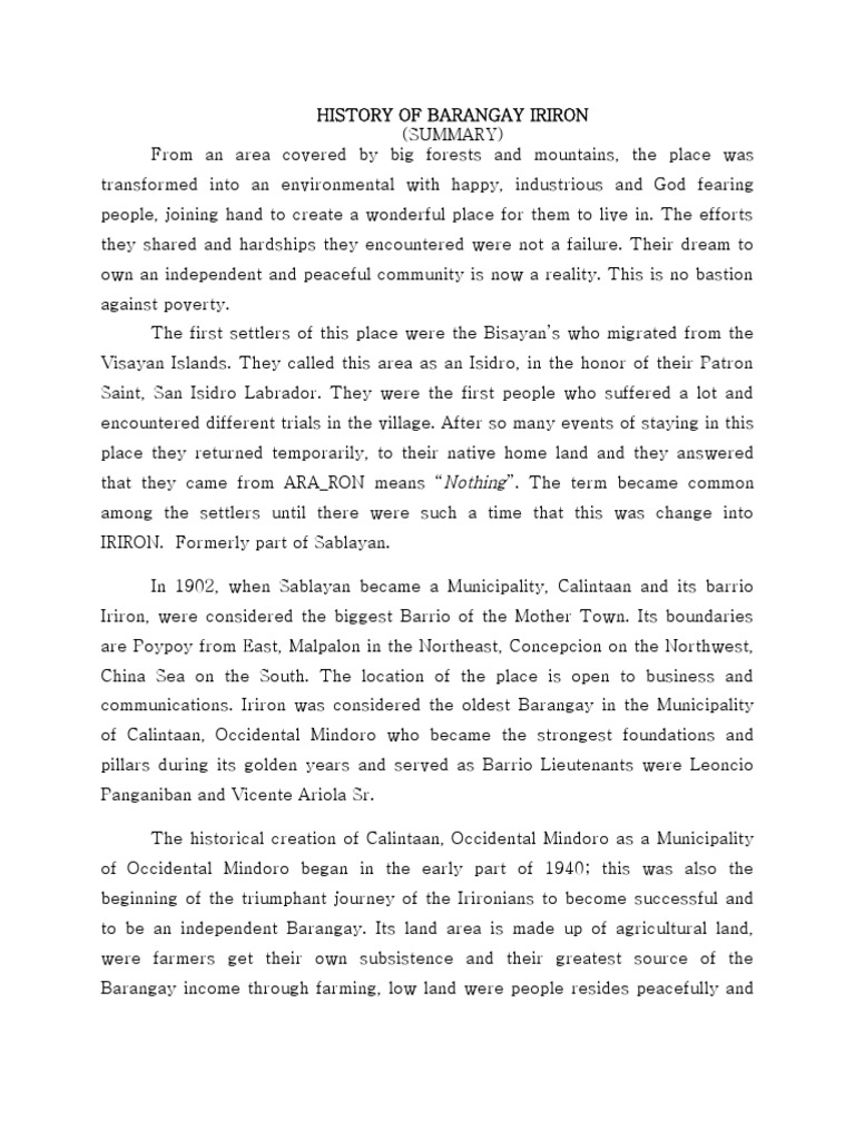 A History of Progress and Prosperity: The Transformation of Barangay ...