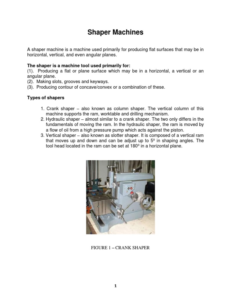 Shaper Machines: A Guide to Their Uses and Components | PDF | Crafts ...