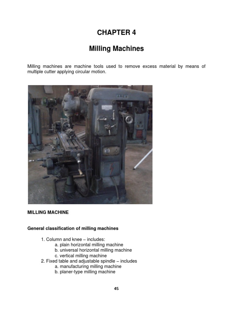 Milling Machine Parts and Functions | PDF | Gear | Machining