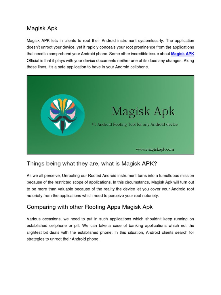 Magisk PDF | Download Free PDF | Android (Operating System) | Mobile Phones