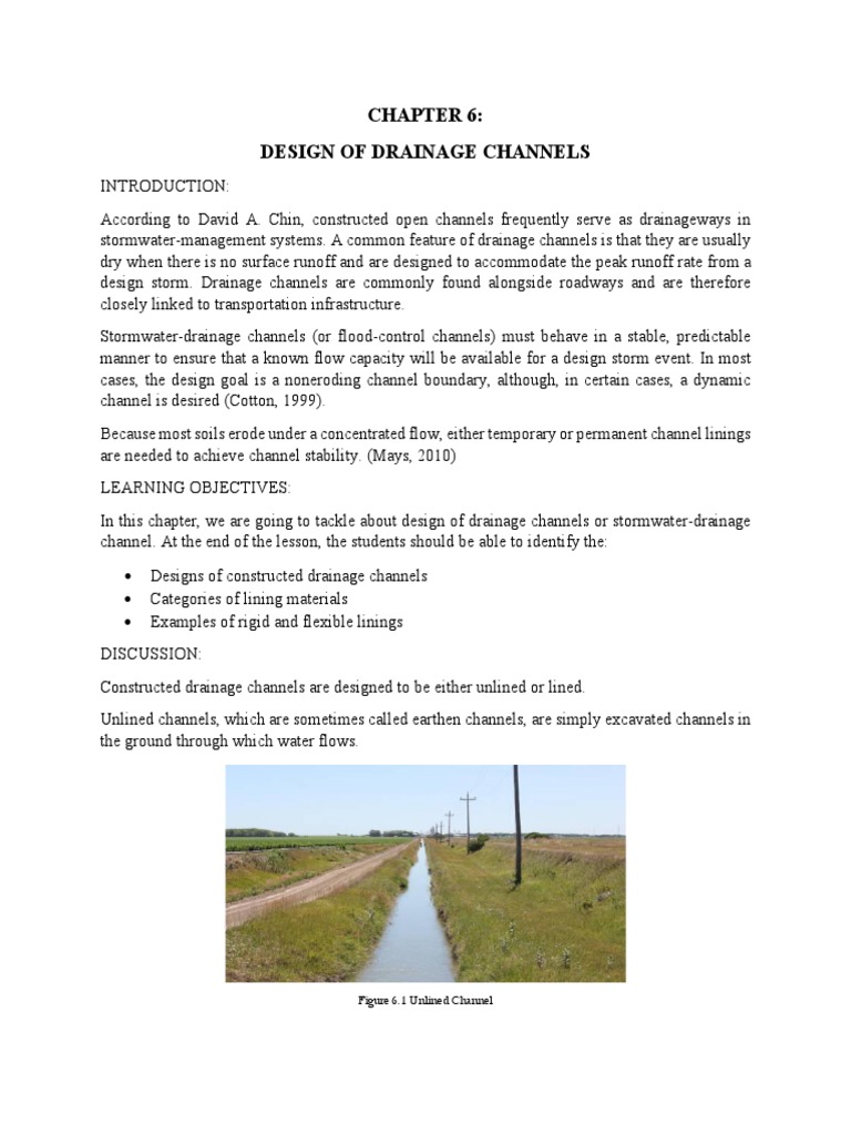 Chapter 6 Drainage Design | PDF | Shear Stress | Stress (Mechanics)