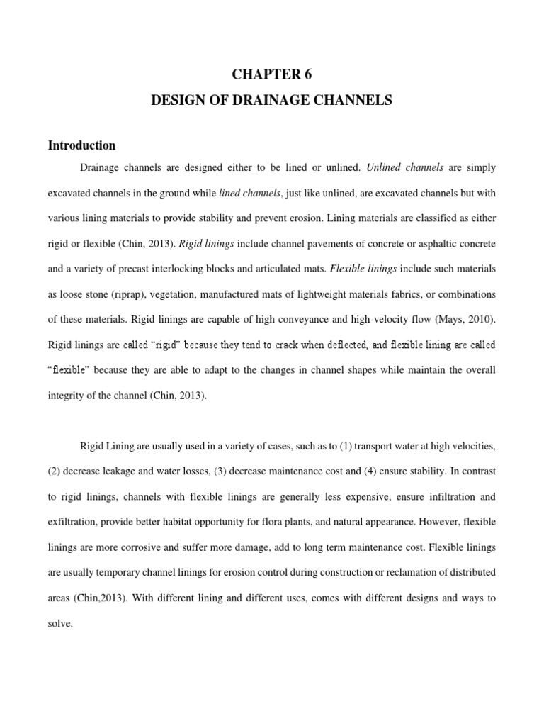 Drainage Channel Design Techniques | PDF | Stress (Mechanics) | Civil ...