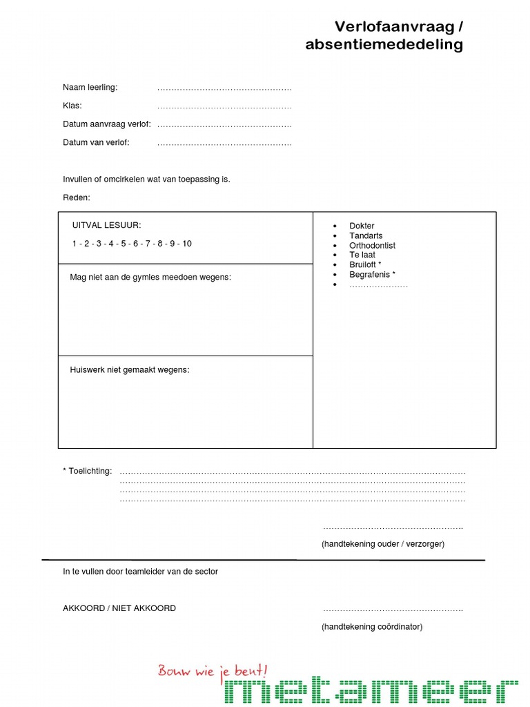 Verlofaanvraag | PDF