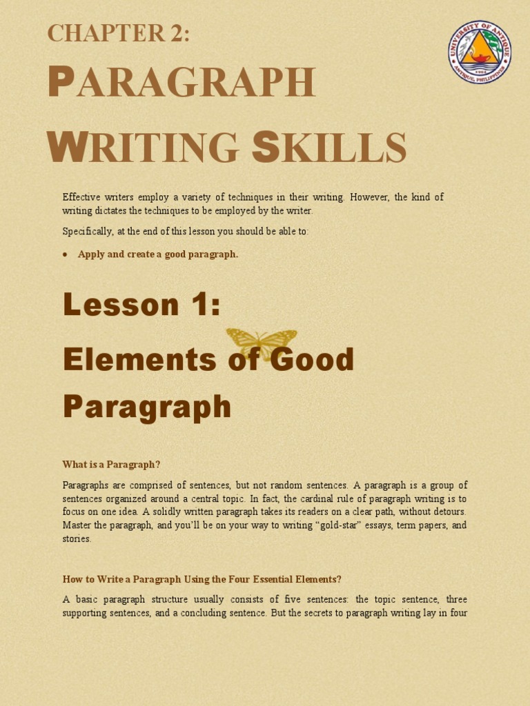 Chapter 2 Lesson 12 | PDF | Paragraph | Idea