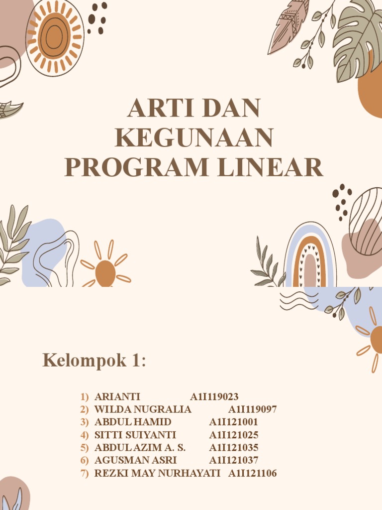 Arti Dan Kegunaan Program Linear | PDF