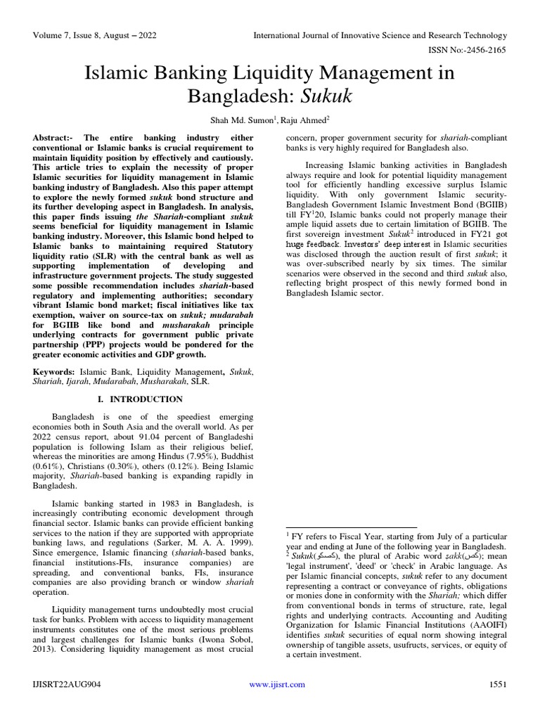Islamic Banking Liquidity Management in Bangladesh Sukuk | Download Free PDF | Islamic Banking ...