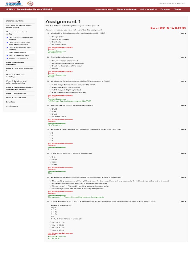 Noc21 Ee97 Assignment Week1 | PDF