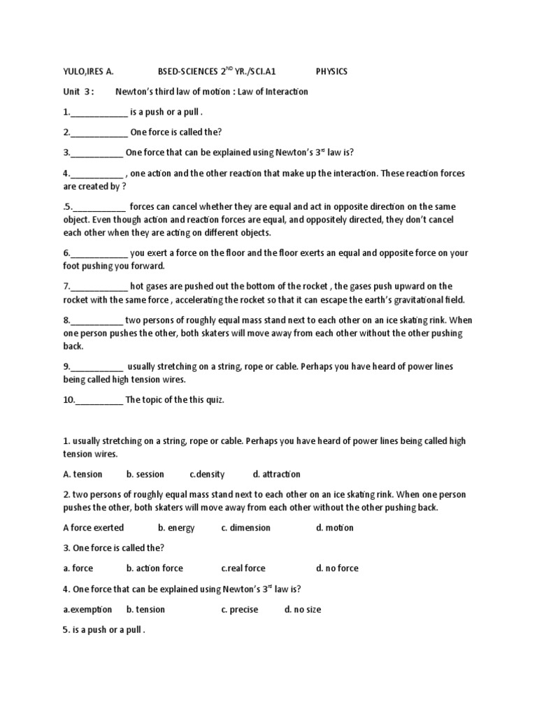 Phyiscs Act 8 | PDF | Force | Rocket
