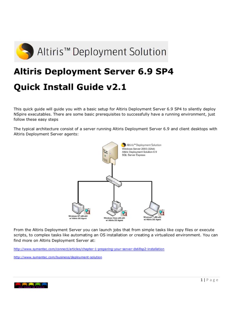 Altiris Deployment Quick Install Guide | PDF | Installation (Computer ...