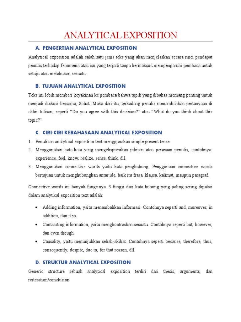 Struktur dan Ciri Kebahasaan Analytical Exposition | PDF | Sains ...