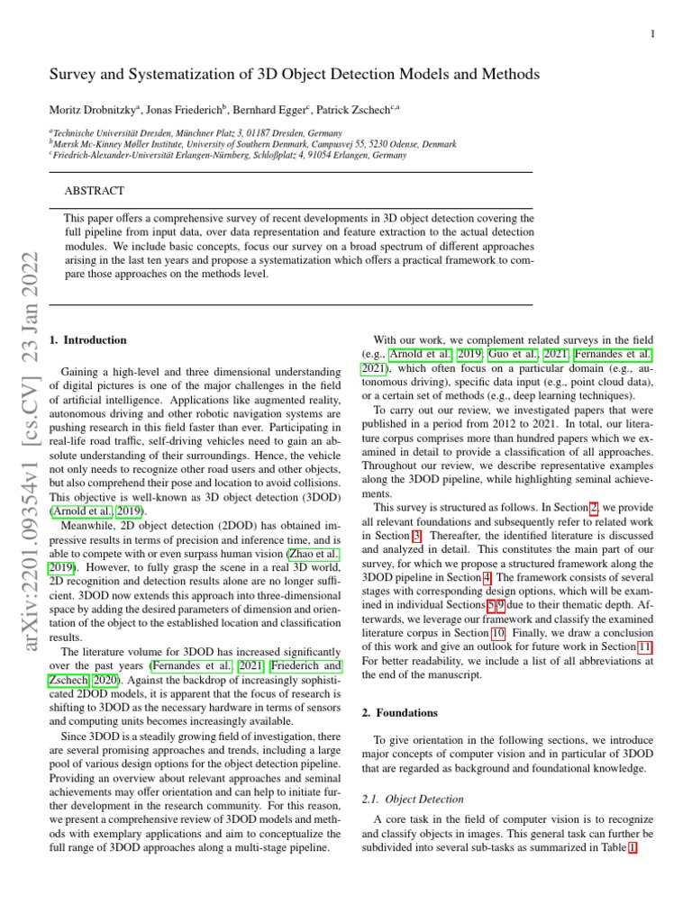 Survey and Systematization of 3D Object Detection Models and Methods ...
