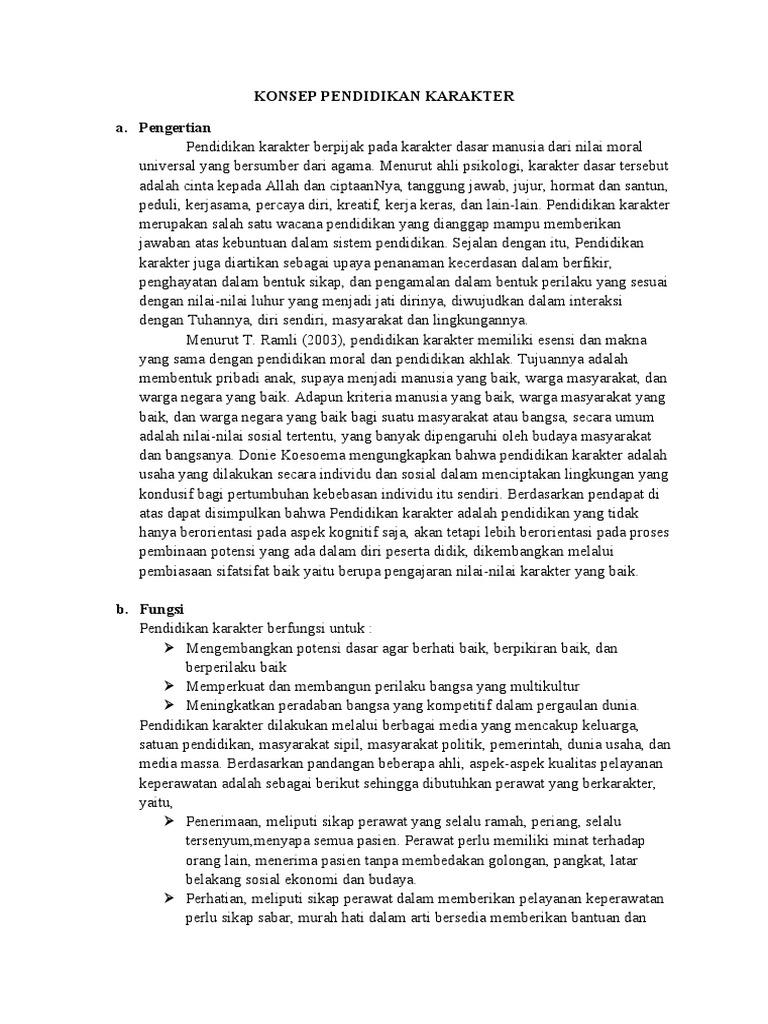 KONSEP PENDIDIKAN KARAKTER | PDF