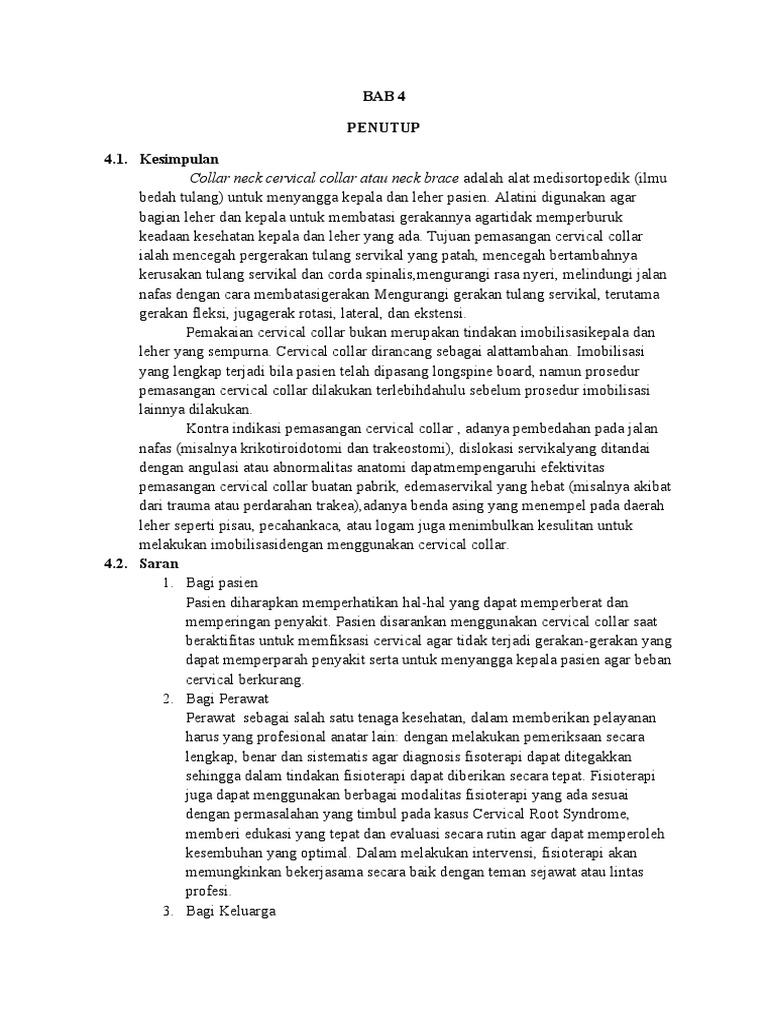 BAB 4 Pemasangan Servic Collar | PDF | Pengembangan Diri | Kesehatan ...