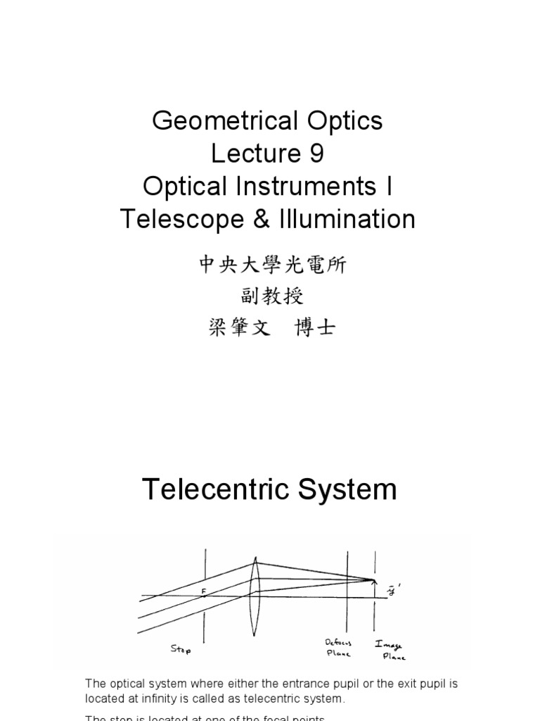 Geometrical Optics Lecture 9 | PDF | Angular Resolution | Optics