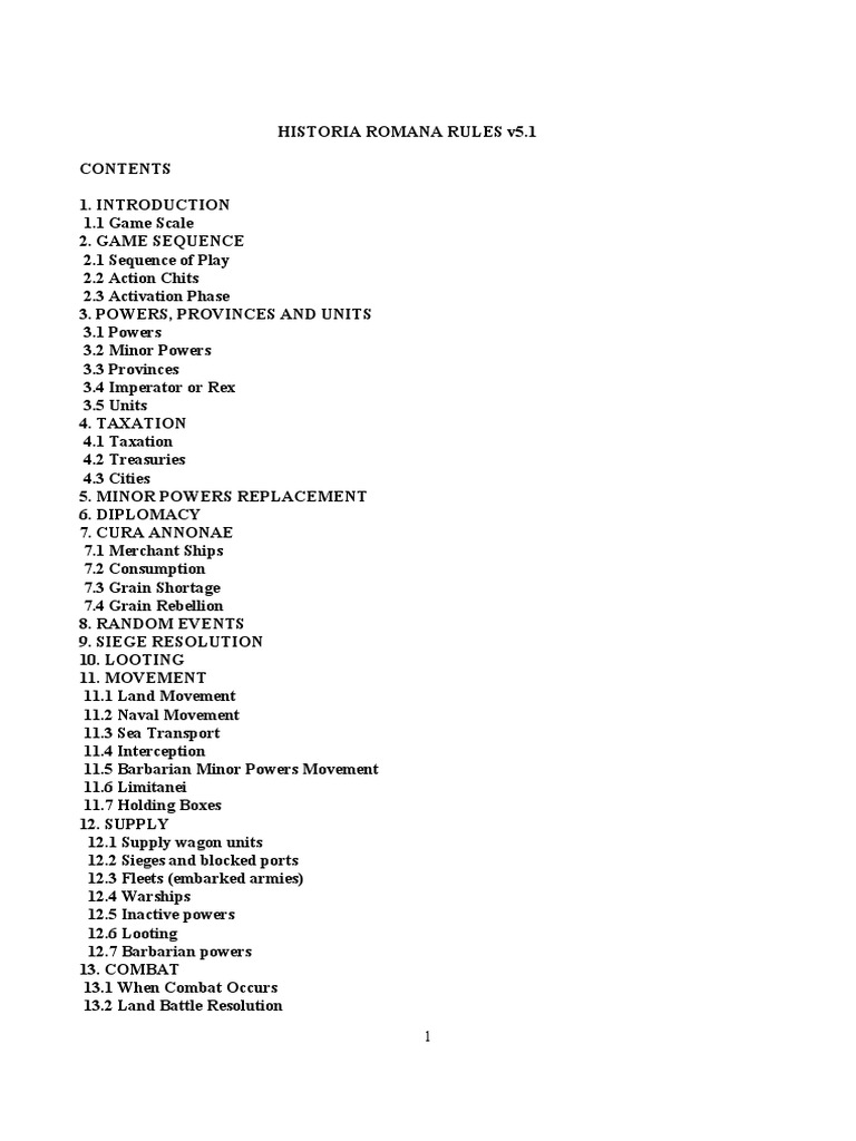 Historia Romana Rules v5.1 | PDF | Siege | Military Historia Romana Rules v5.1 | PDF | Siege | Military