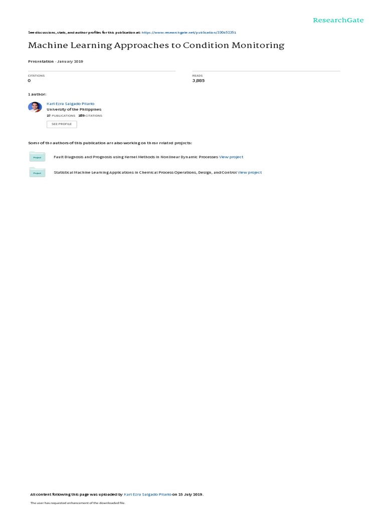 Machine Learning Approaches To Condition Monitoring | PDF | Machine Learning | Cluster Analysis