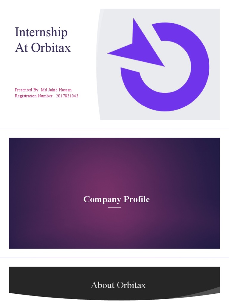 Orbitax Internship Experience Overview | PDF