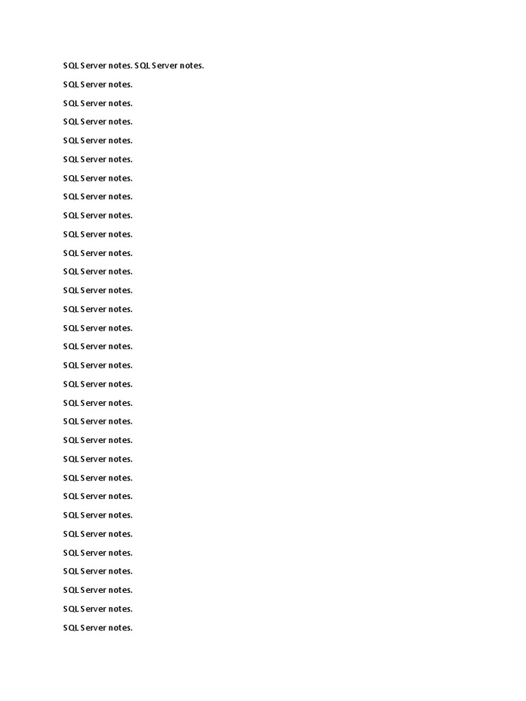 Sql Notes Pdf