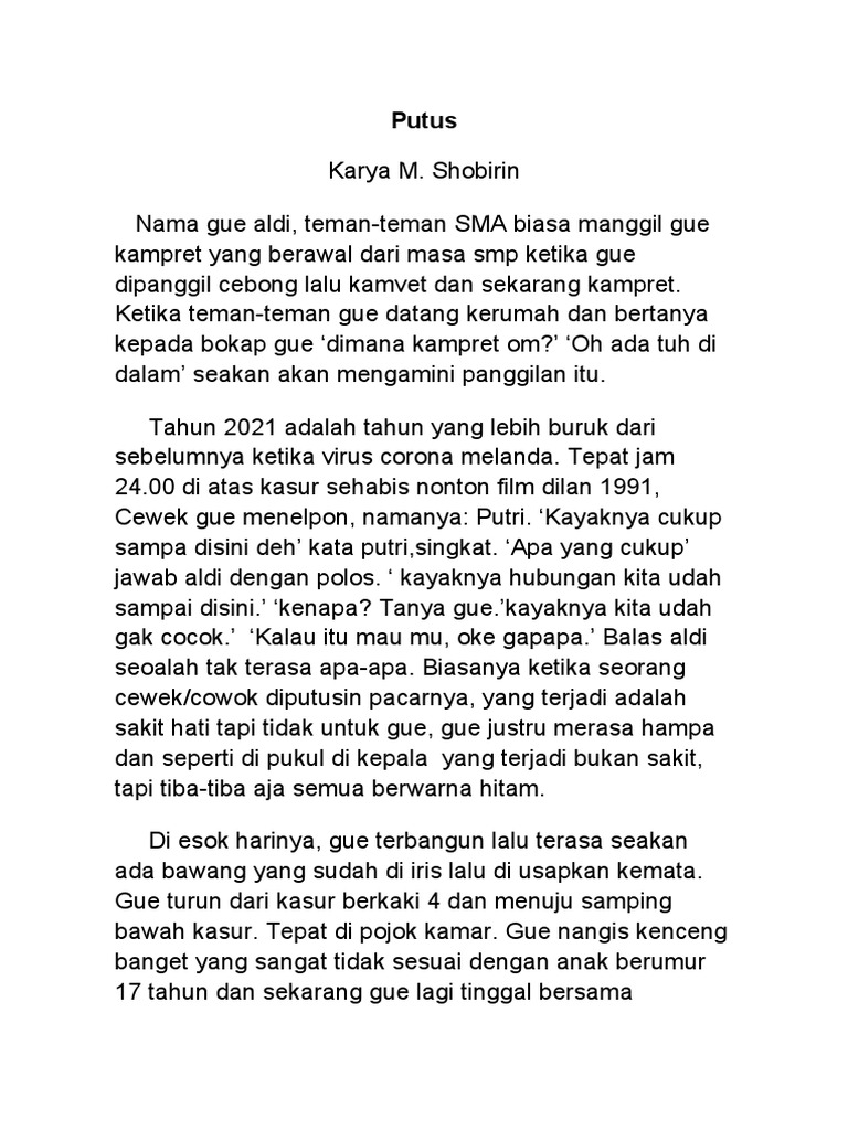 Putus | PDF | Pengembangan Diri | Fiksi Misteri, Thriller, & Kejahatan