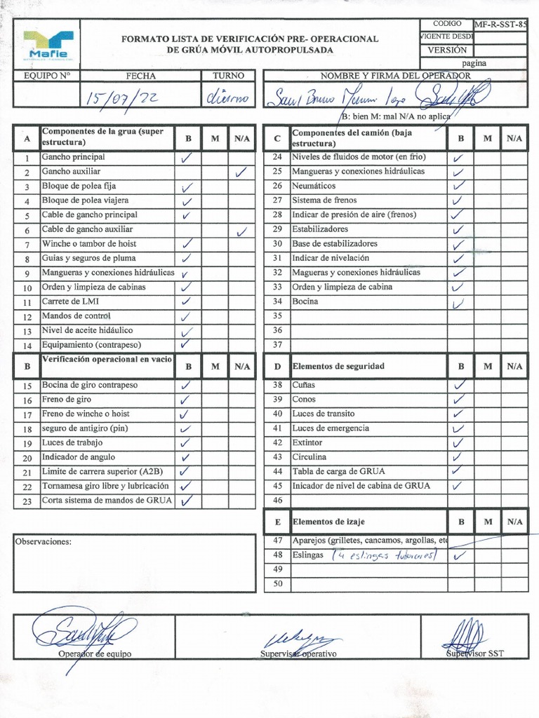 Inspeccion de Grua Telescopica Terex 350 TN | PDF