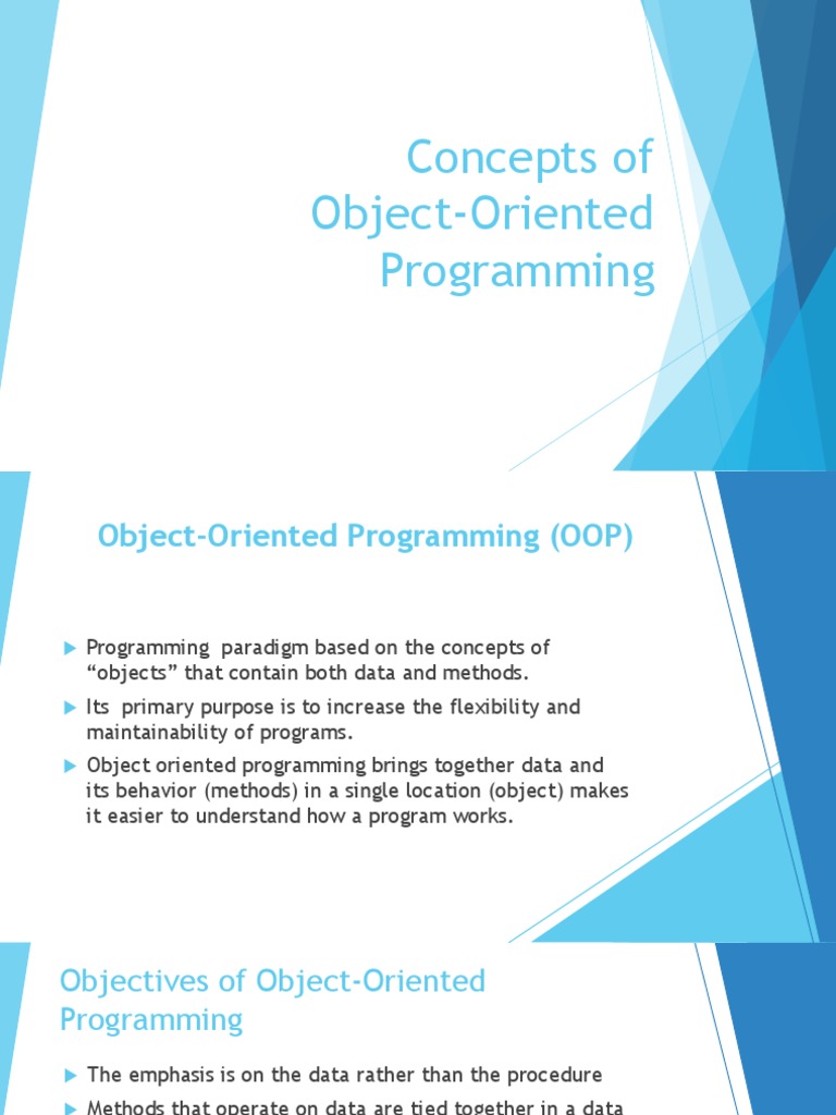 02 Concepts Of Object Oriented Programming Download Free Pdf Object Oriented Programming