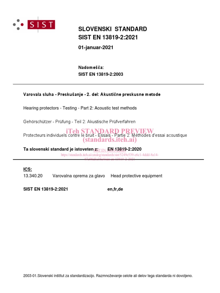 Sist en 13819 2 2021 | PDF | Sound