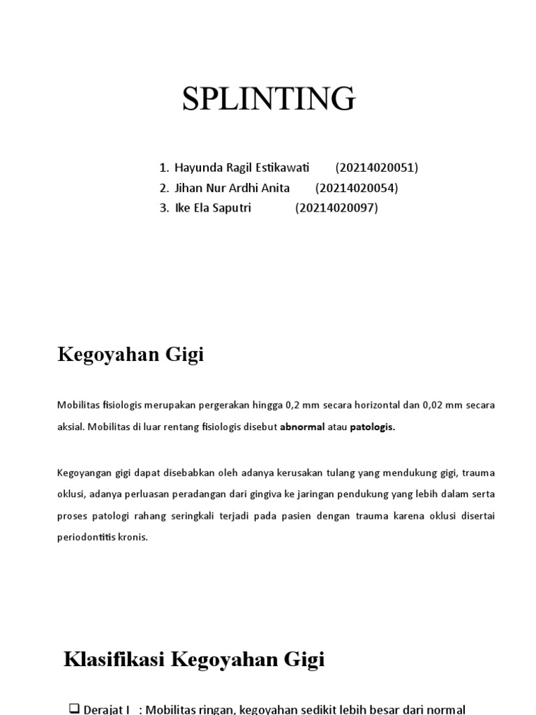 Splinting Yess | PDF