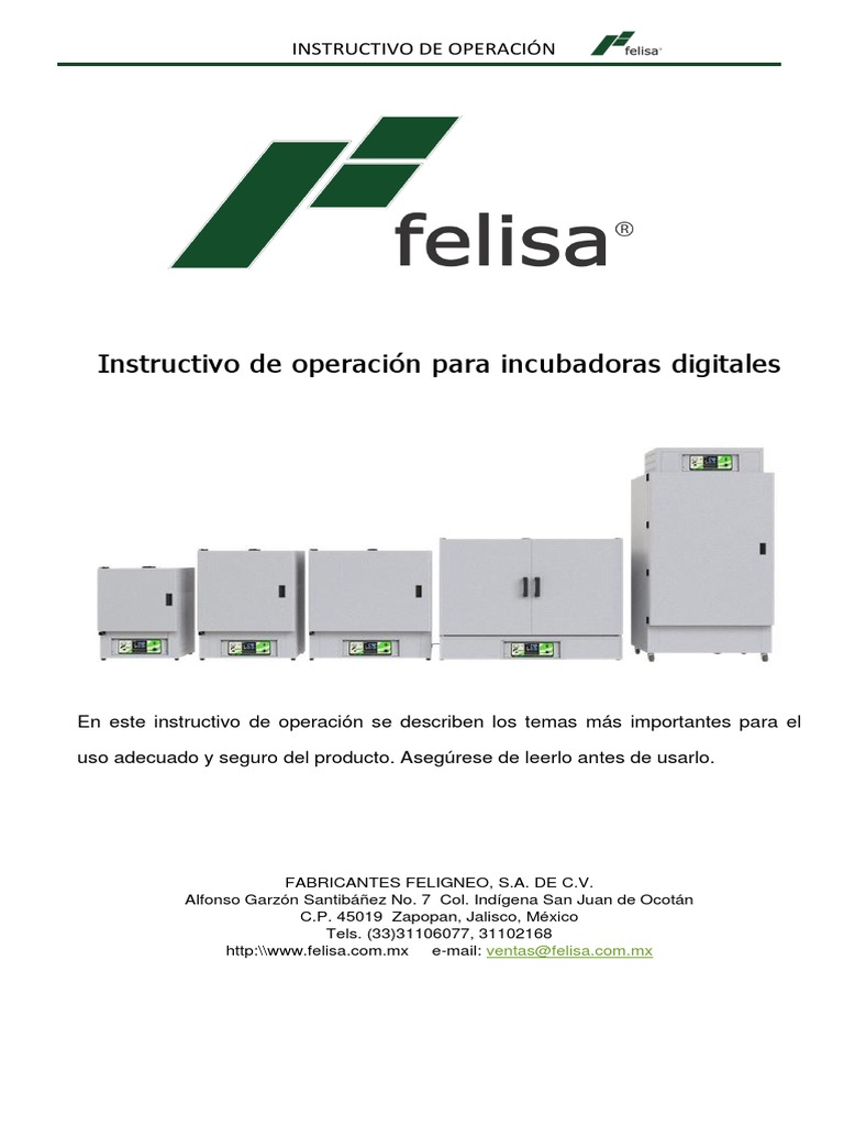 Incubadora Felisa FE-133D | PDF | Calibración | Ingenieria Eléctrica