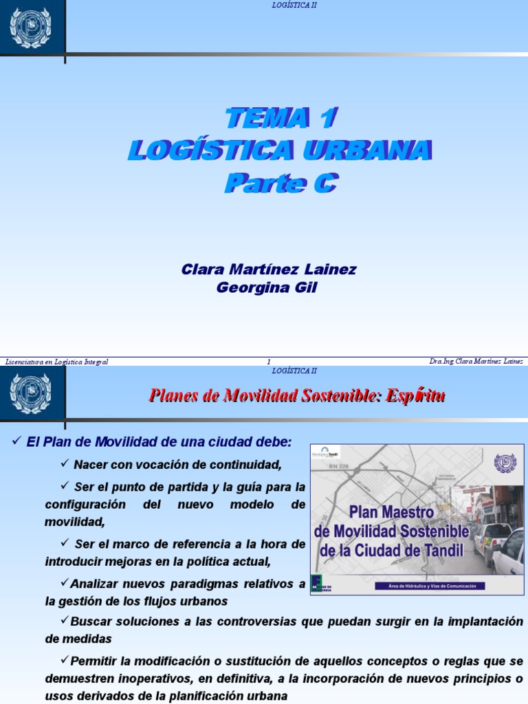 Tema 1 Logística Urbana - C | PDF | Logística | Transporte