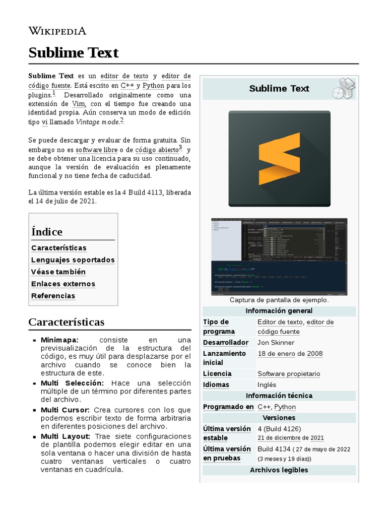 Sublime Text | PDF | Programación de computadoras | Ingeniería de software