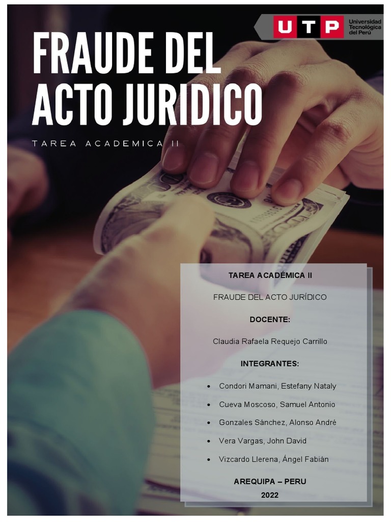 El Fraude Del Acto Jurídico | PDF | Pagos | Bienes (Ley)